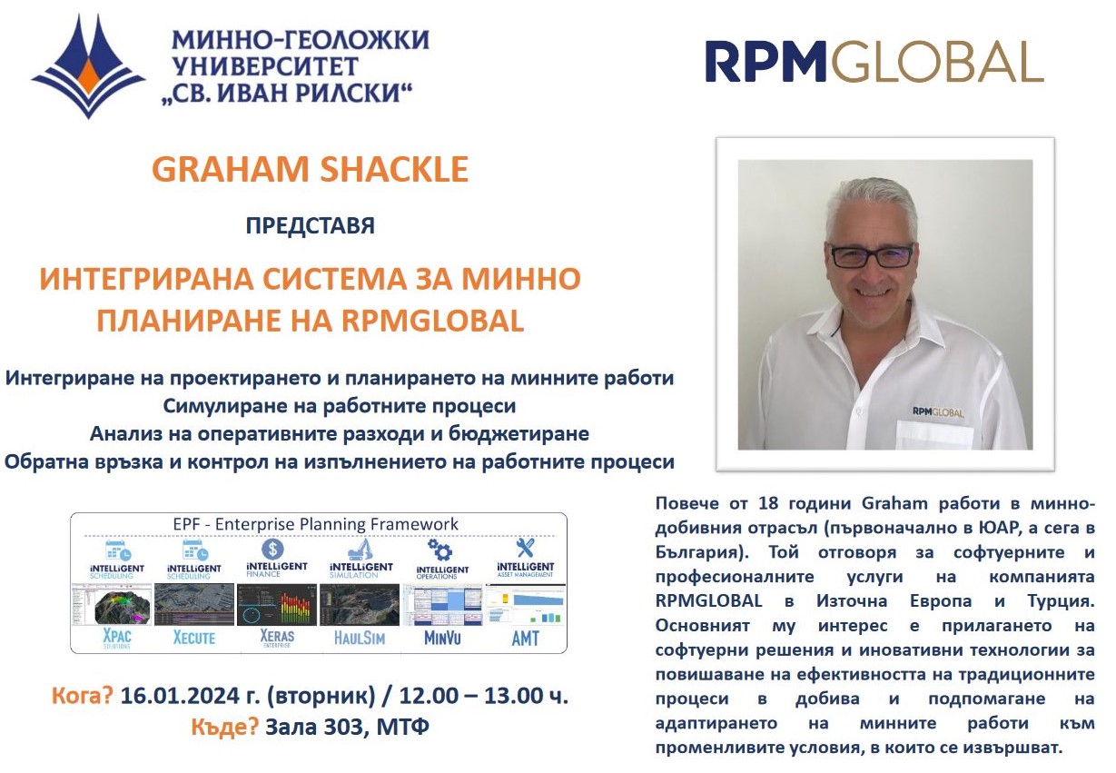 Представяне на интегрирана система за минно планиране на RPMGLOBAL